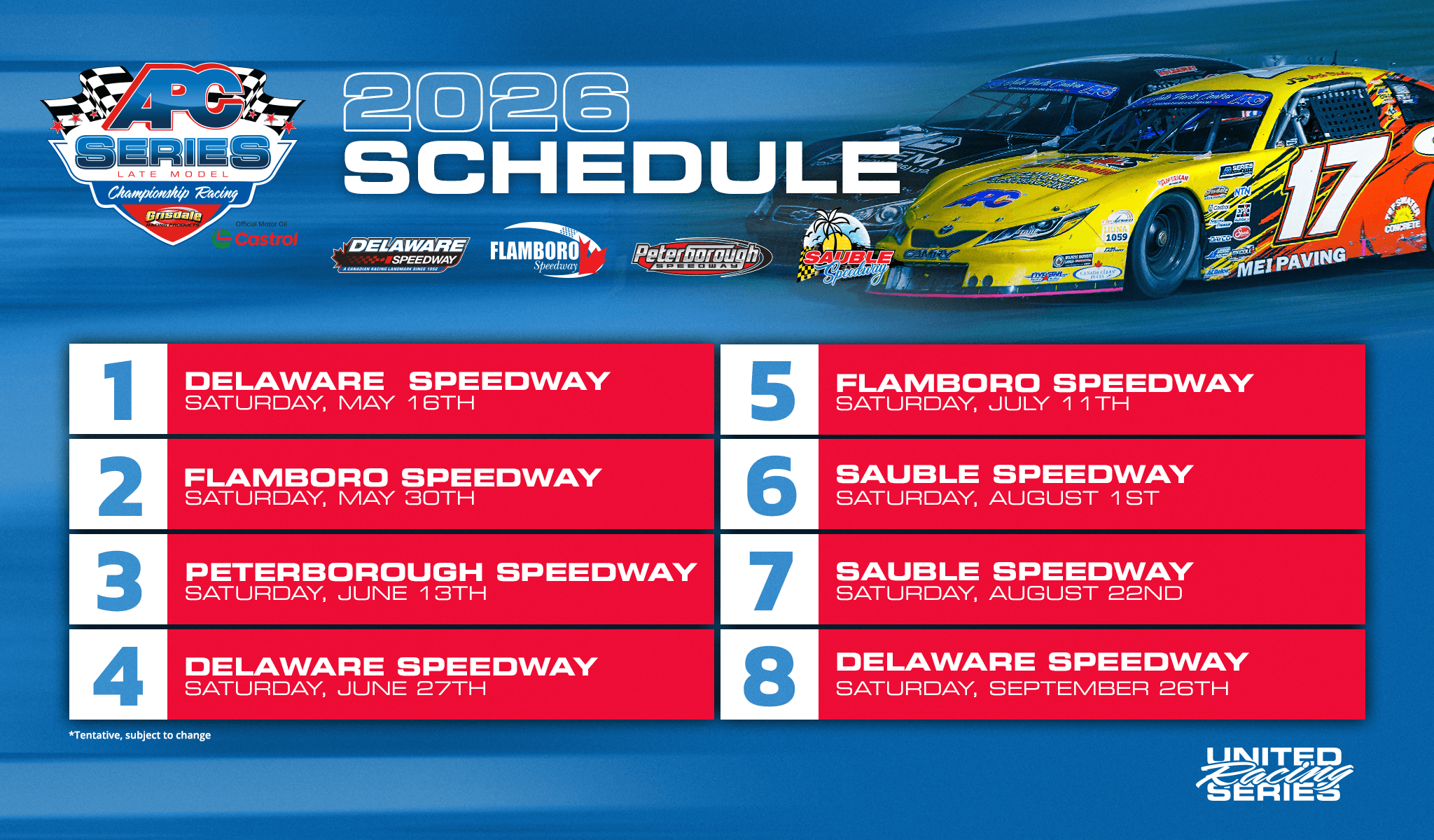 2026 APC Series Schedule | APC Racing Series