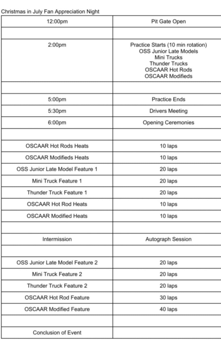 Schedule | APC Racing Series